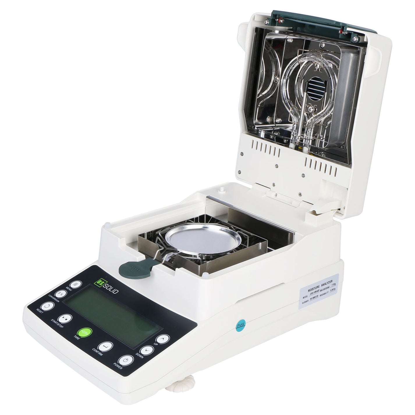 Moisture Analyzer-110g x 5mg, 0.1% Readability Halogen Moisture Balanc ...