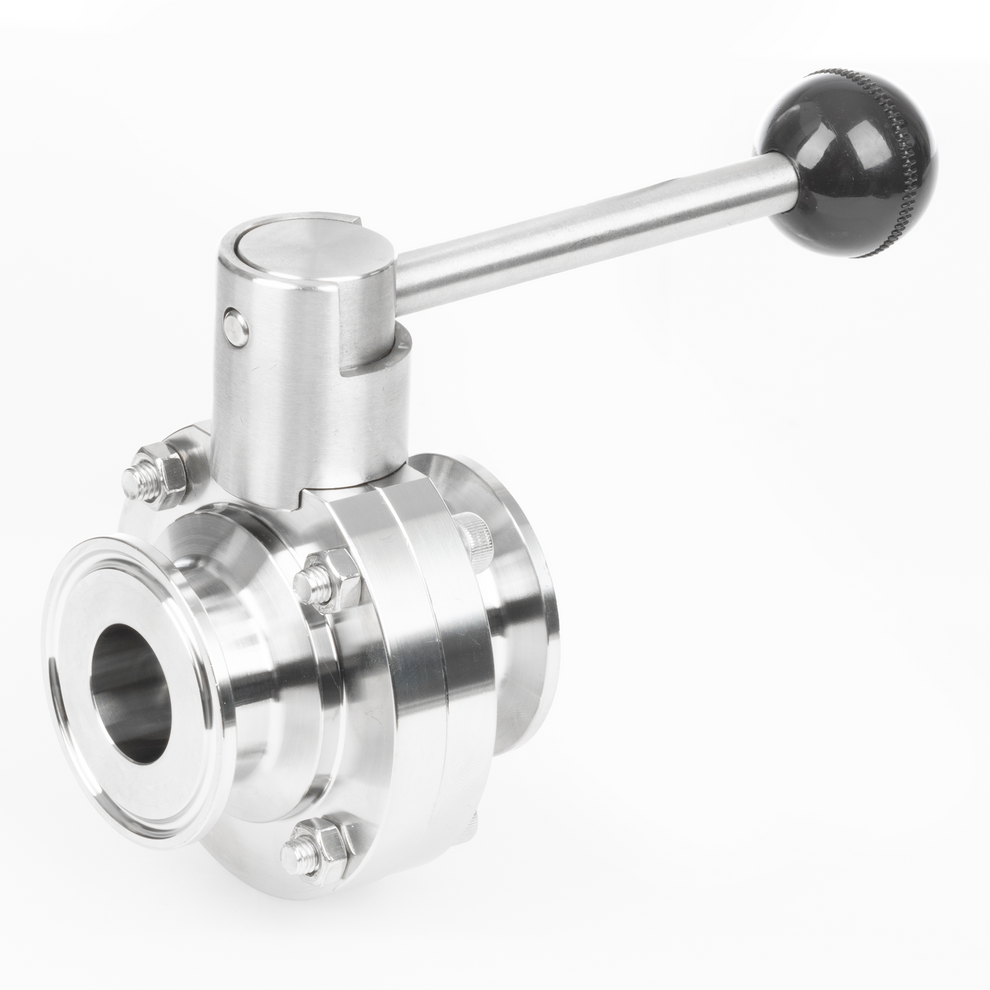 Válvula de mariposa sanitaria Tri Clamp de 1" - Acero inoxidable 304 ...