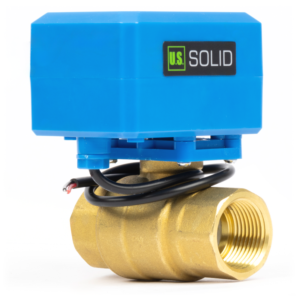 3/4" Motorized Ball Valve - Brass 9-36V AC/DC 2-Wire Auto Return Elect ...