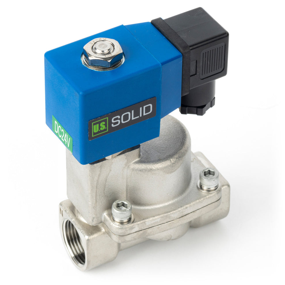 High Pressure Solenoid Valve - 3/4" Stainless Steel 100 bar, 24V DC Hi ...