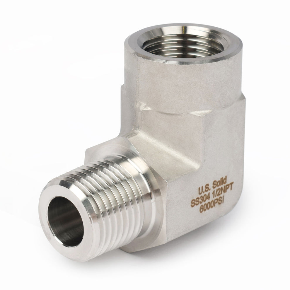 Stainless Steel 90-Degree Elbow - Male Female (1/2*1/2 NPT), 6000 Psi ...