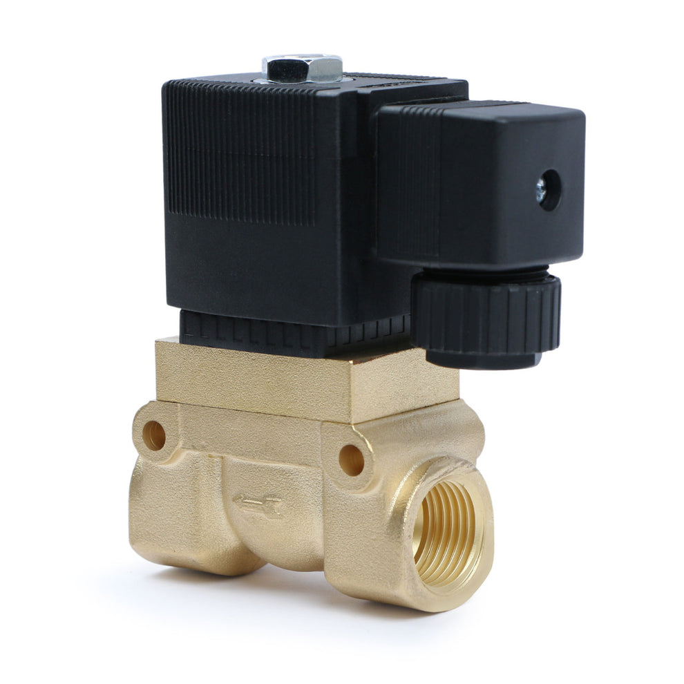 High Pressure Solenoid Valve - 1/2" 12V DC Brass 50 bar, 300 °F High-P – U.S. Solid