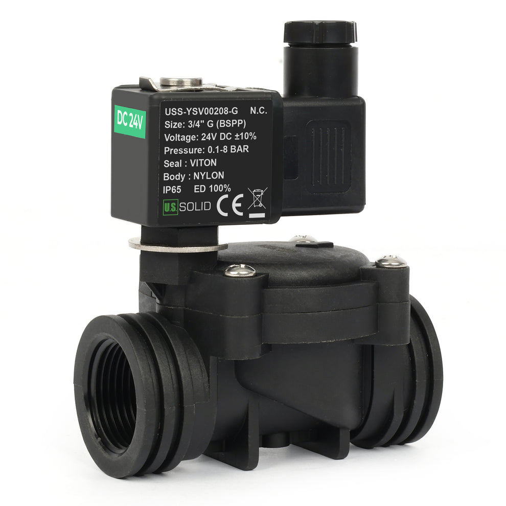 Solenoid Valve Plastic (Nylon) 3/4" - 24 V DC, 8 Bar, Normally Closed ...