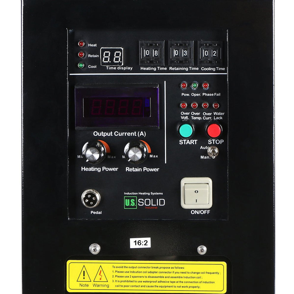 U.S. Solid 15 KW High Frequency Induction Heater 30-80 KHz, 16:2 Turns