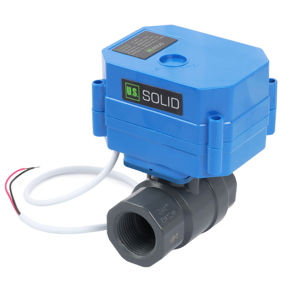 3/4" UPVC Motorized Ball Valve - 9-24V AC/DC Plastic Electrical Ball V ...