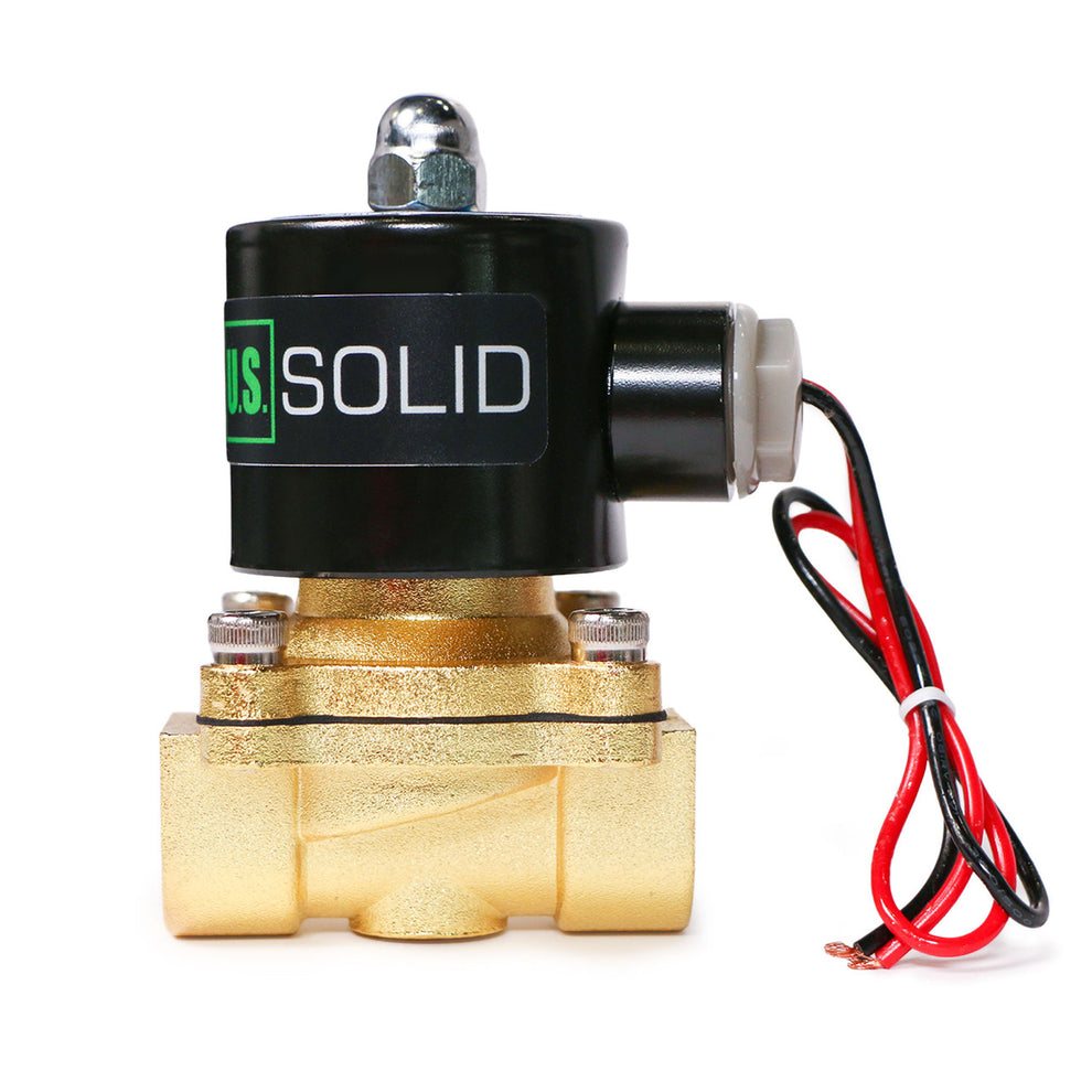 U.S. Solid Solenoid Valve - 1/2" Zinc Alloy 12V DC Solenoid Valve, NBR