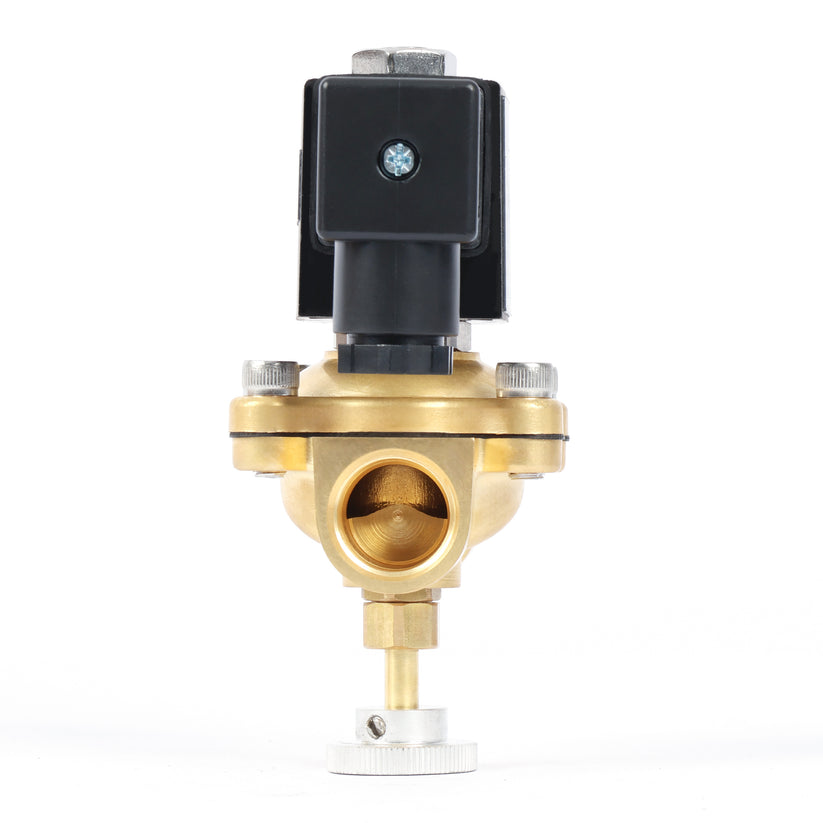 3/4" Brass Electric Solenoid Valve, Manual Override, Normally Closed ...