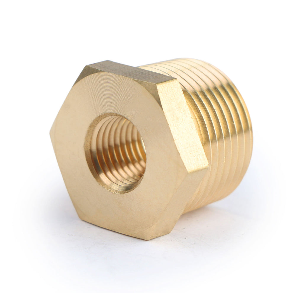 U.S. Solid 2 stk. messingreduksjonsstykke sekskantbøssing messinggjeng