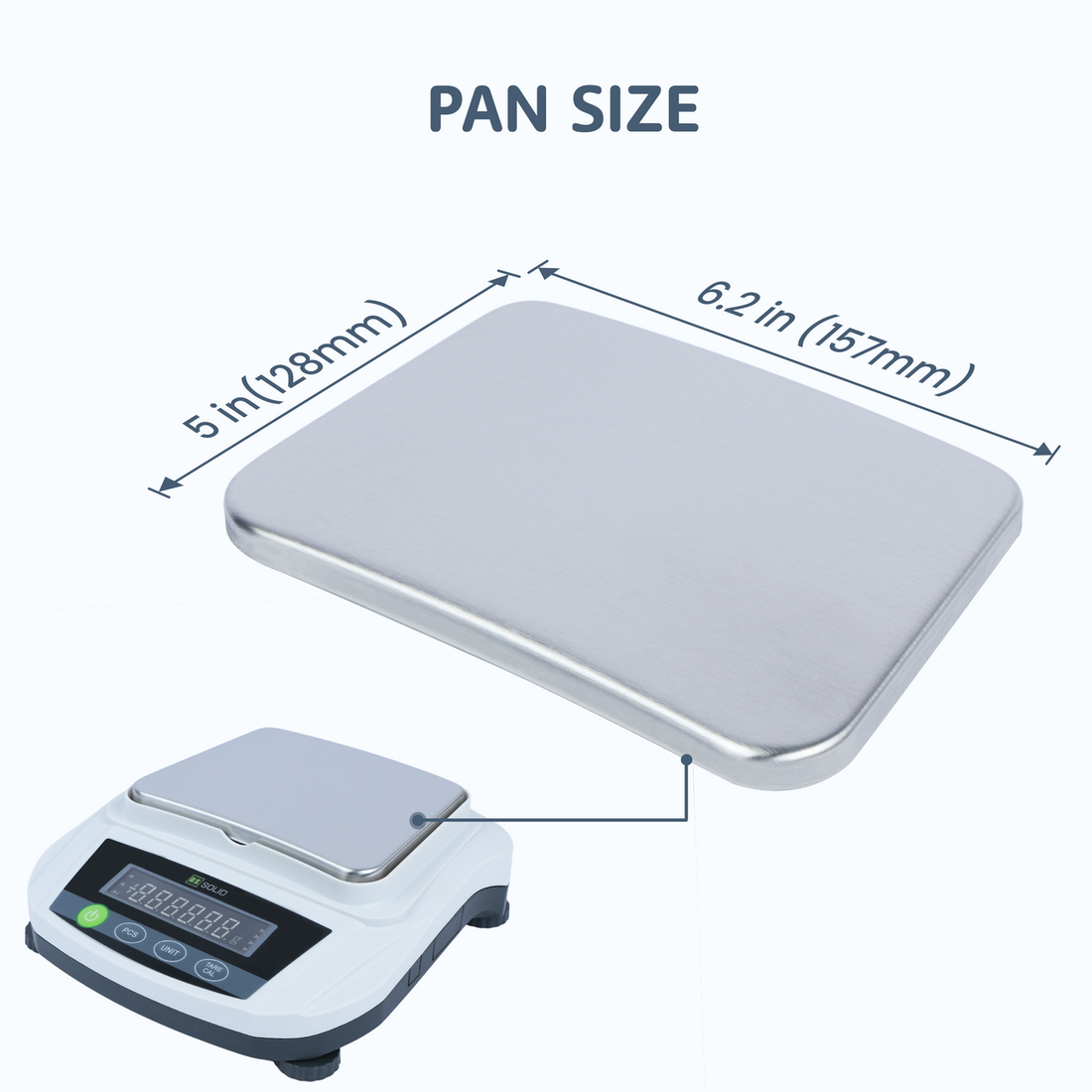 2000g x 0.01 g Precision Balance - 6" x 5" Weighing Pan Digital Scale ...