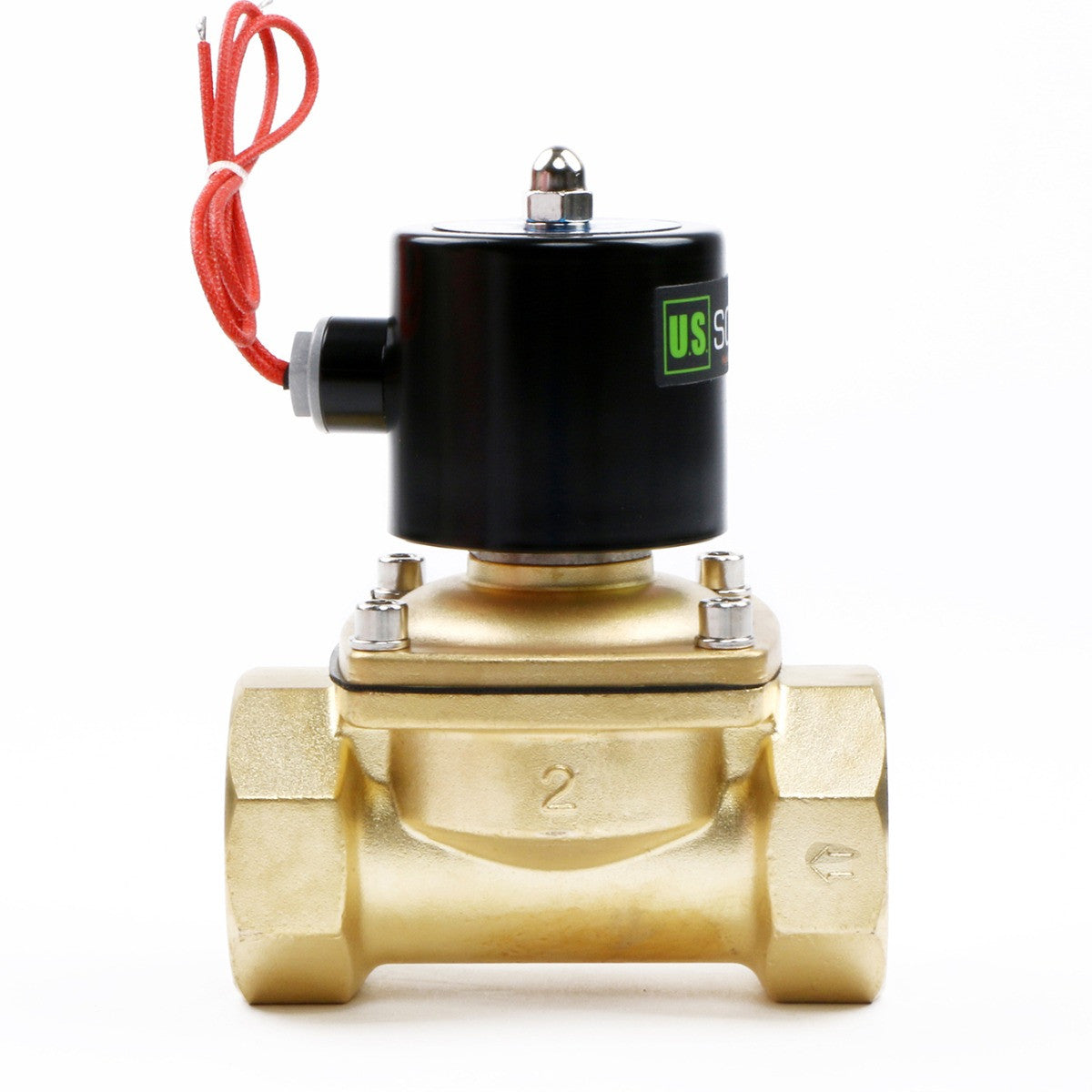 2" Brass Electric Solenoid Valve 12VDC, Normally Closed (Water, Diesel ...) – U.S. Solid