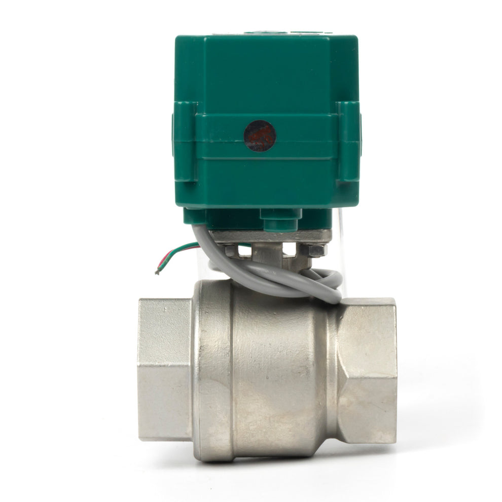 1-1/2" Motorized Ball Valve - Stainless Steel 2-wire Auto Return, 9-24 ...