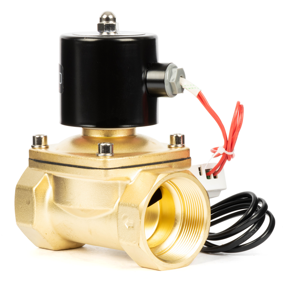 Brass Solenoid Valve 2" - 110V AC Smart Wi-Fi APP-Controlled Normally ...