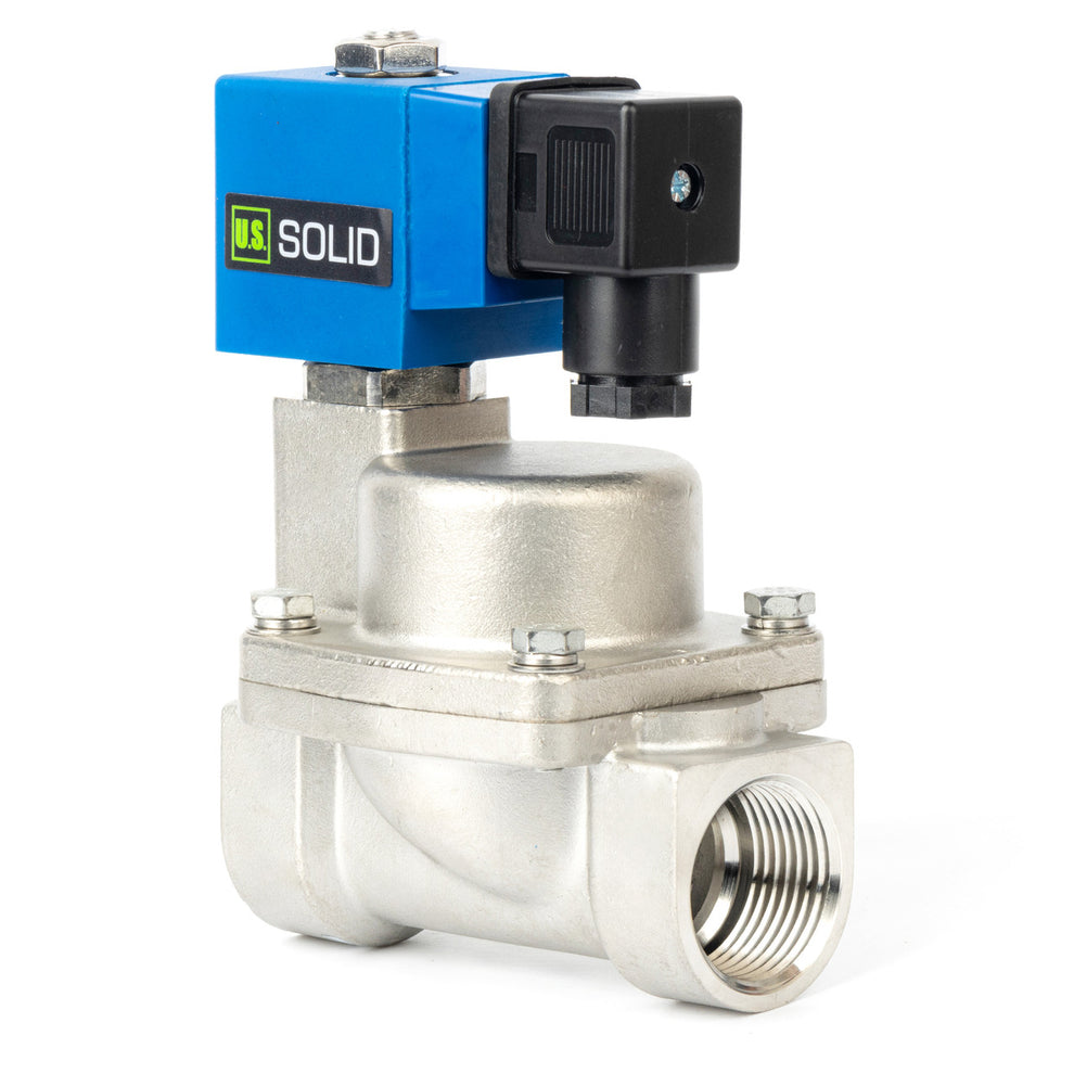 High Pressure Solenoid Valve - 1" Stainless Steel 100 bar, 24V DC High ...