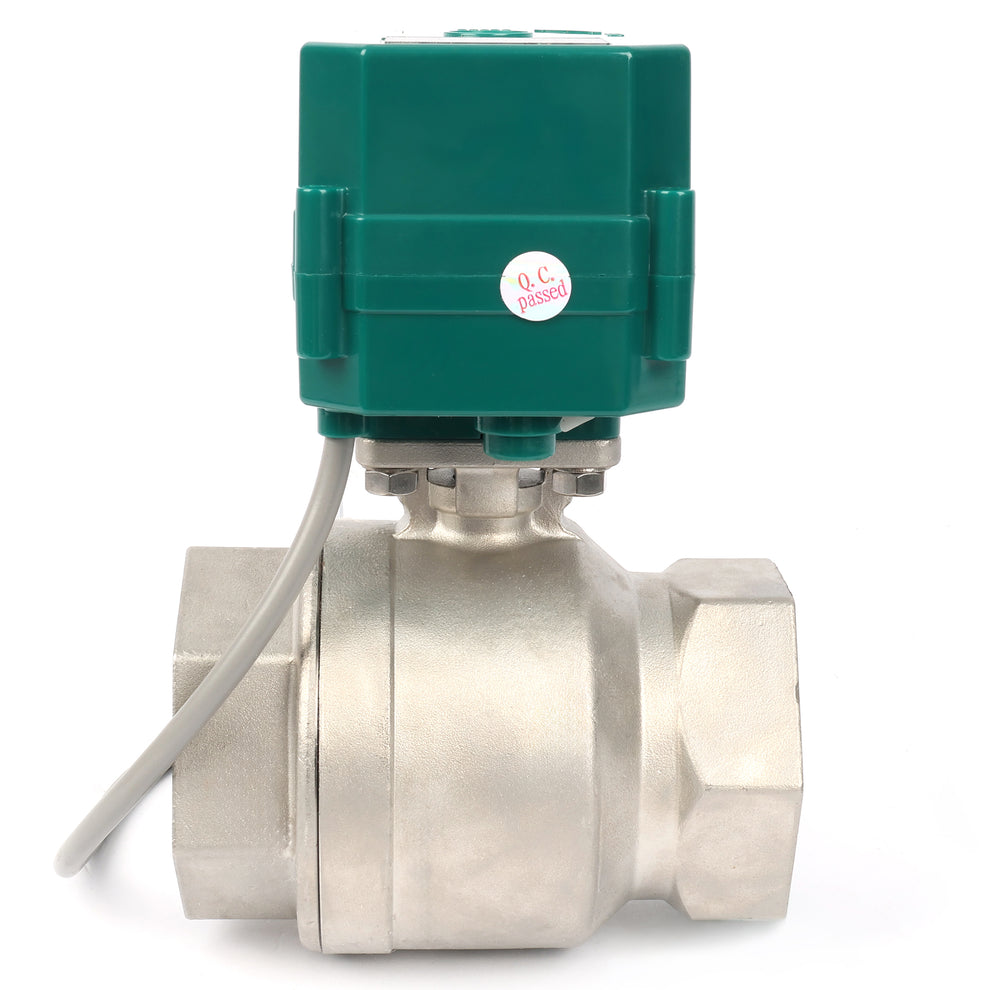 2" Motorized Ball Valve - Stainless Steel 2-wire Auto Return, 9-24V AC ...