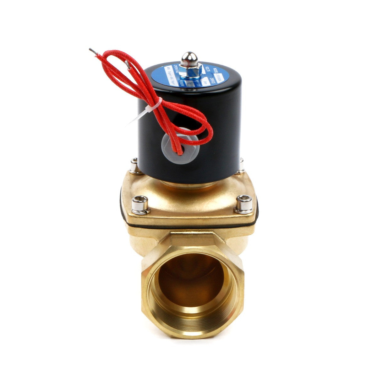 2" Brass Electric Solenoid Valve 12VDC, Normally Closed (Water, Diesel ...