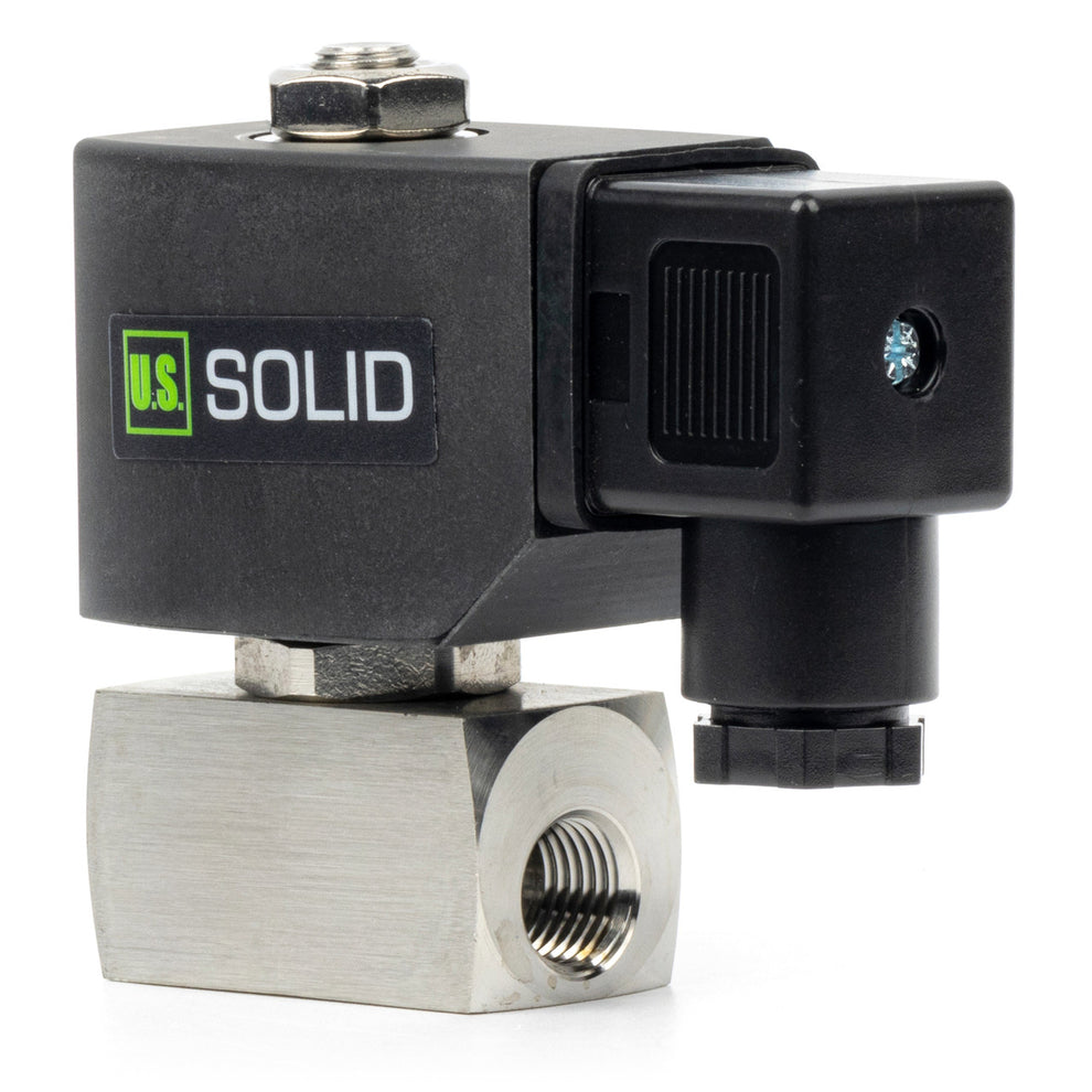 High Pressure Solenoid Valve - 1/4" Stainless Steel 60 bar, 24V DC Hig ...