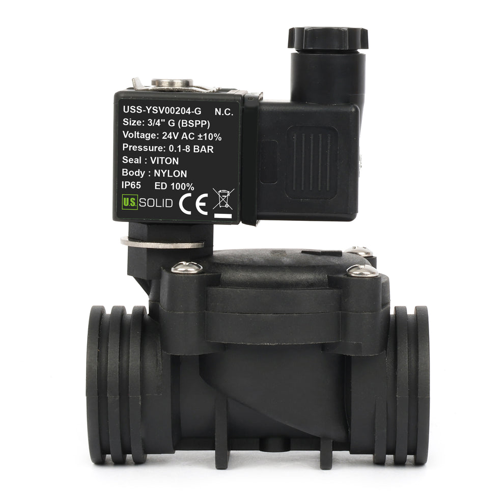 Solenoid Valve Plastic (Nylon) 3/4" - 24 V AC, 8 Bar, Normally Closed ...