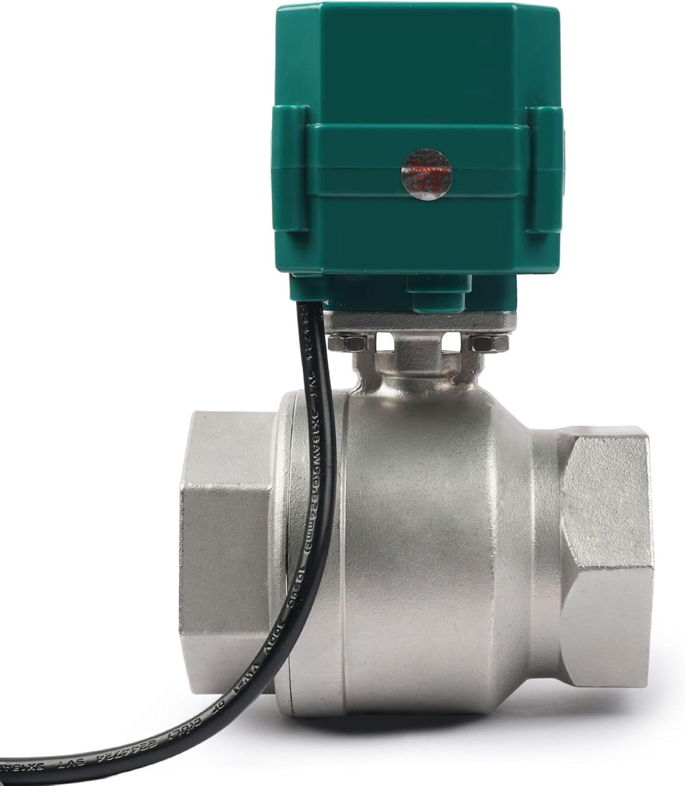 U.S. Solid 2" Motorized Ball Valve, 110/220V AC, Stainless Steel, Auto