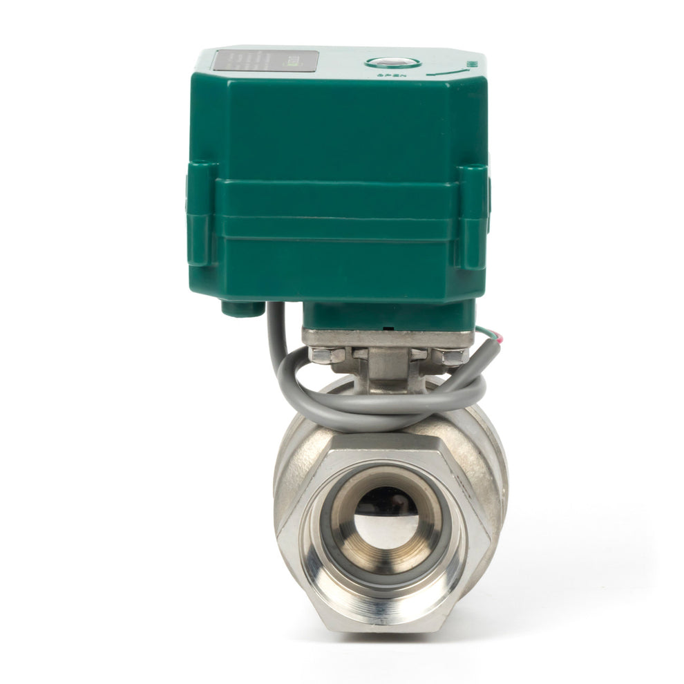 1-1/2" Motorized Ball Valve - Stainless Steel 2-wire Auto Return, 9-24 ...