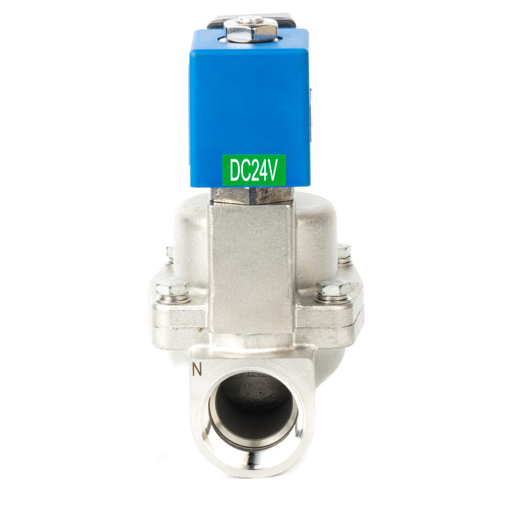 High Pressure Solenoid Valve - 1" Stainless Steel 100 bar, 24V DC High ...