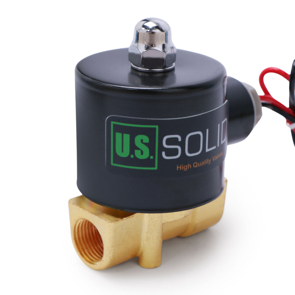 U.S. Solid Solenoid Valve - 3/8" Zinc-Alloy 12V DC Solenoid Valve, NBR