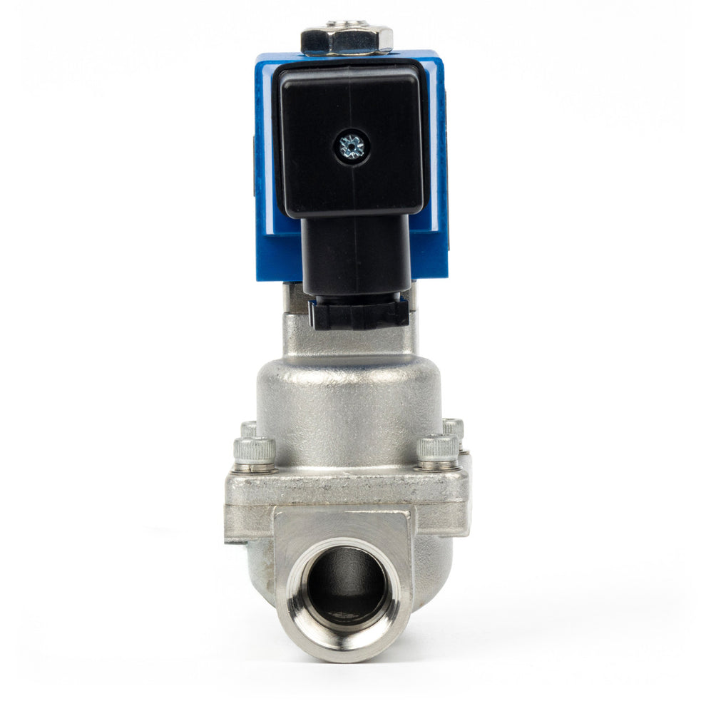 High Pressure Solenoid Valve - 1/2" Stainless Steel 100 bar, 24V DC Hi – U.S. Solid