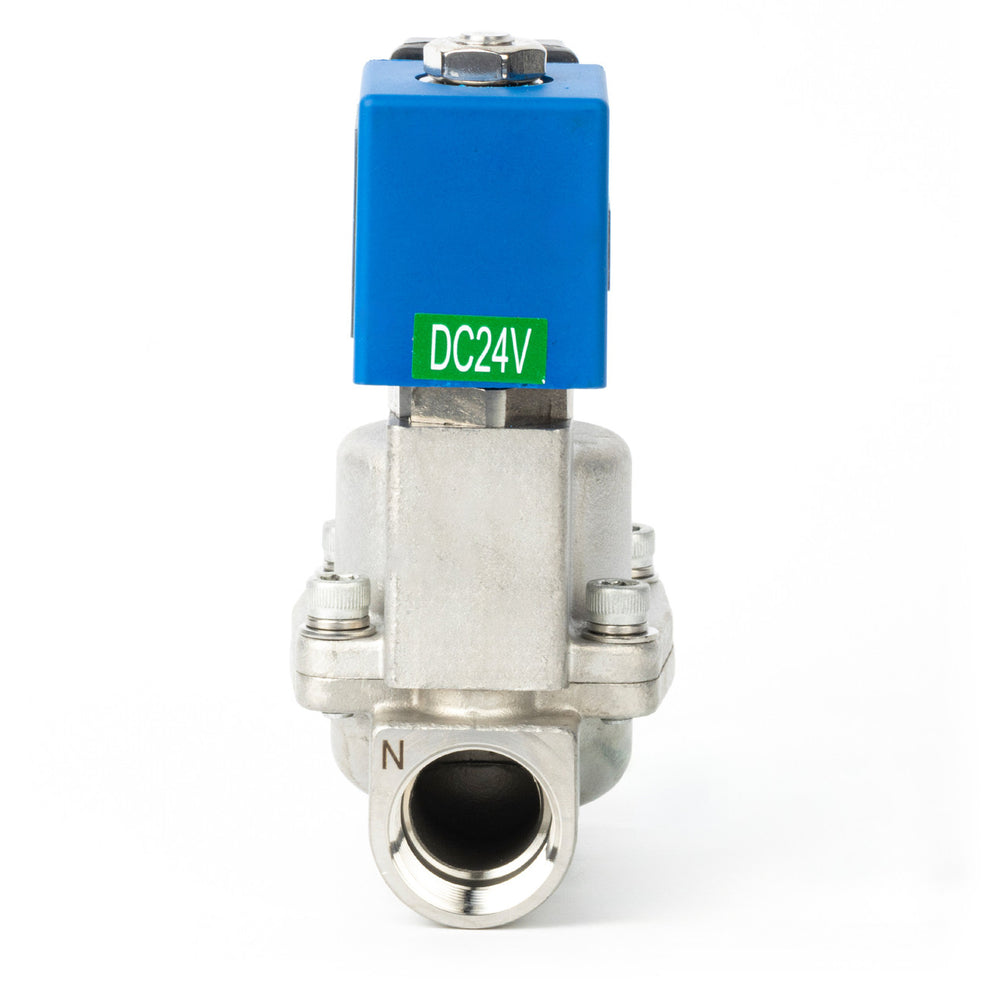 High Pressure Solenoid Valve - 3/4" Stainless Steel 100 bar, 24V DC Hi ...