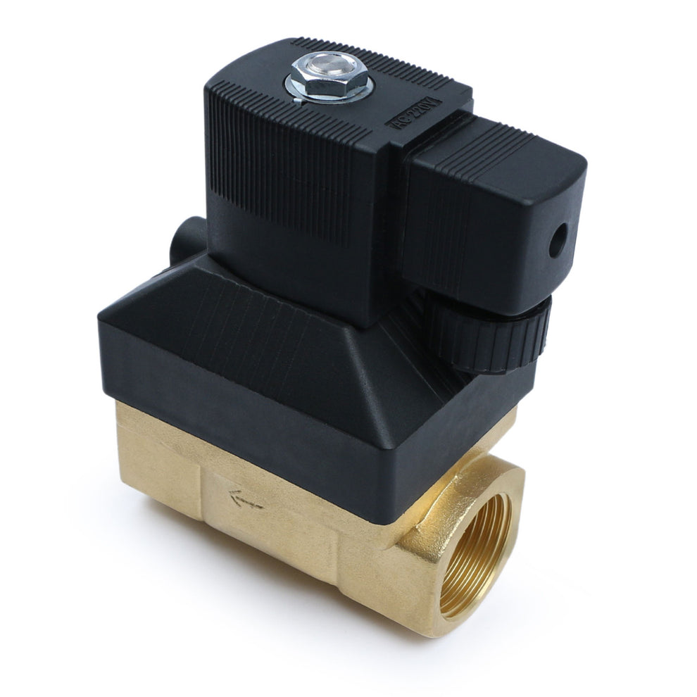 High Pressure Solenoid Valve - 1" 12V DC Brass 50 bar, 300 °F High-Pre ...