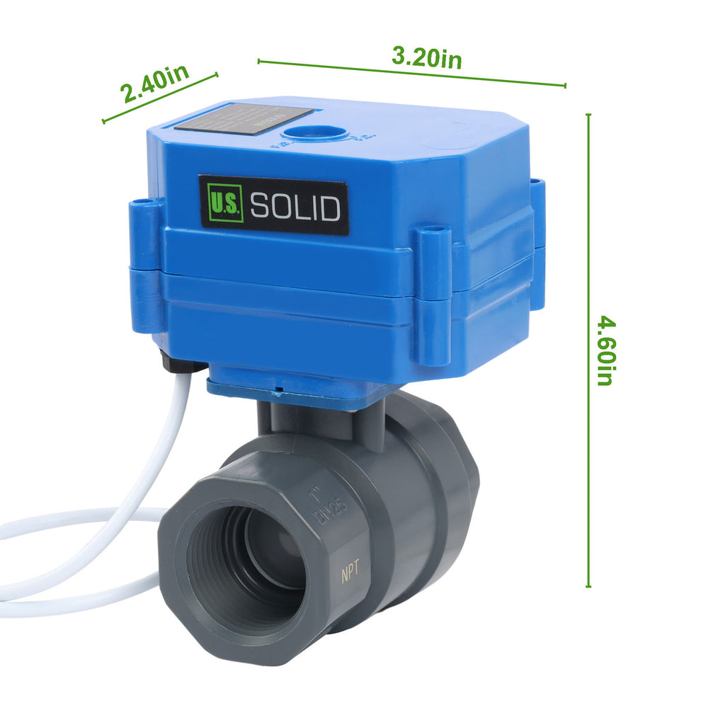 1" UPVC Motorized Ball Valve - 9-24V AC/DC Plastic Electrical Ball Val ...