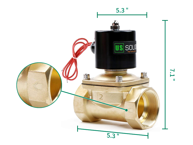 2" Brass Electric Solenoid Valve 12VDC, Normally Closed (Water, Diesel ...) – U.S. Solid
