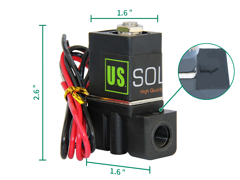1/8" Nylon Electric Solenoid Valve 12V DC Normally Closed NBR – U.S. Solid