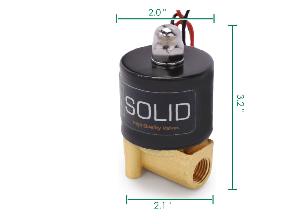 U.S. Solid Solenoid Valve - 1/4" Zinc-Alloy 24V AC Solenoid Valve, NBR