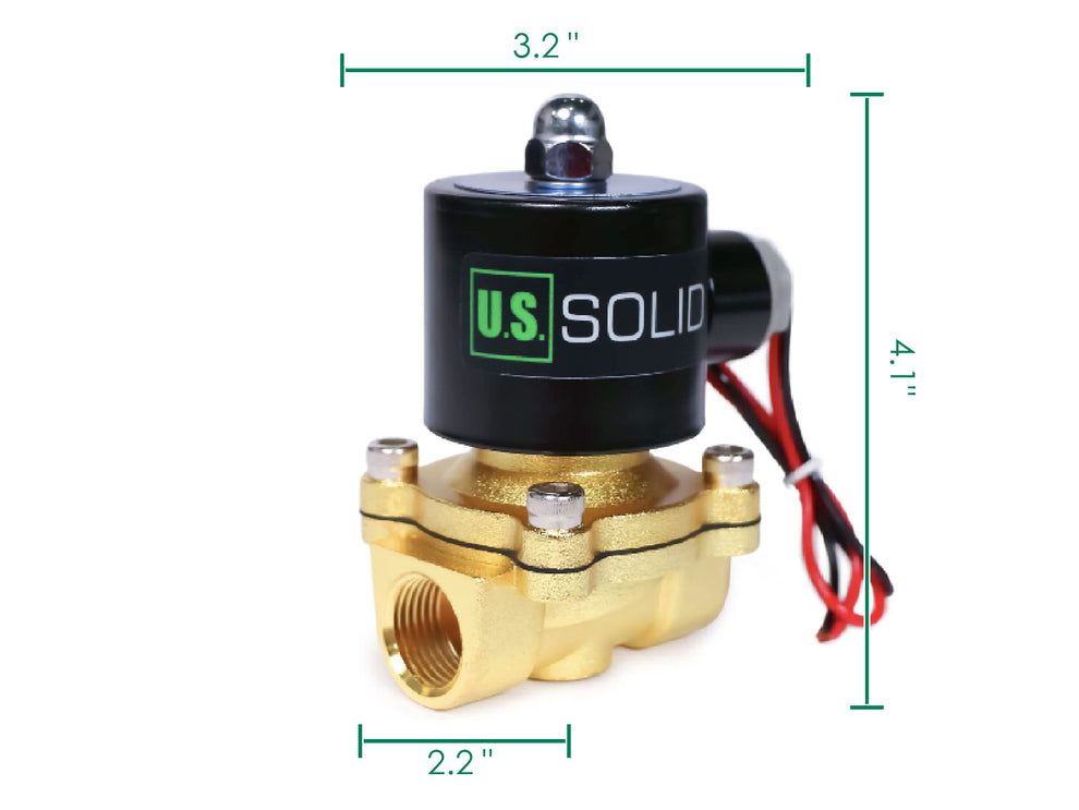 U.S. Solid Solenoid Valve - 1/2" Zinc-Alloy 24V AC Solenoid Valve, NBR