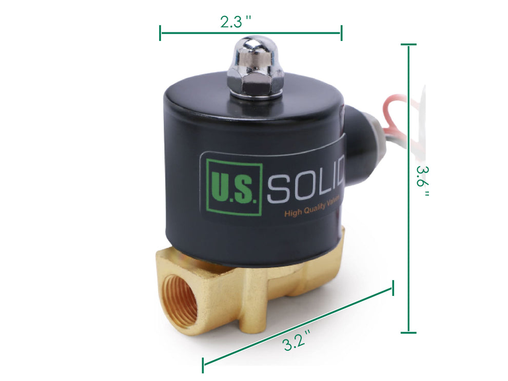 U.S. Solid Solenoid Valve - 3/8" Zinc-Alloy 24V DC Solenoid Valve, NBR