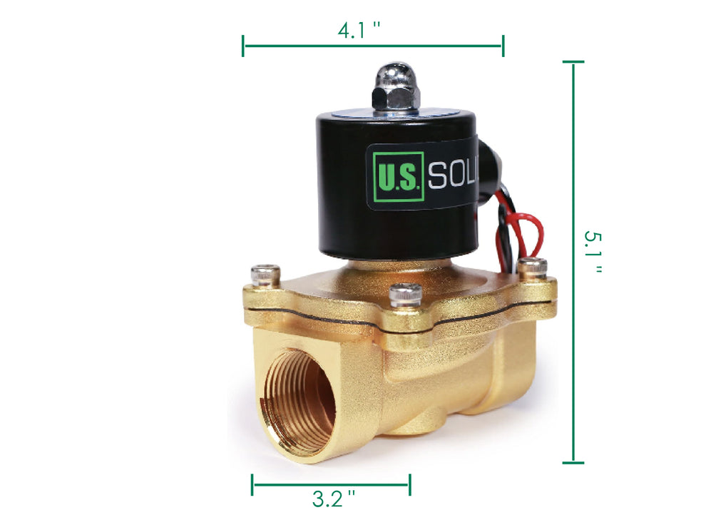 U.S. Solid Solenoid Valve - 1" Zinc Alloy 12V DC Solenoid Valve, NBR S