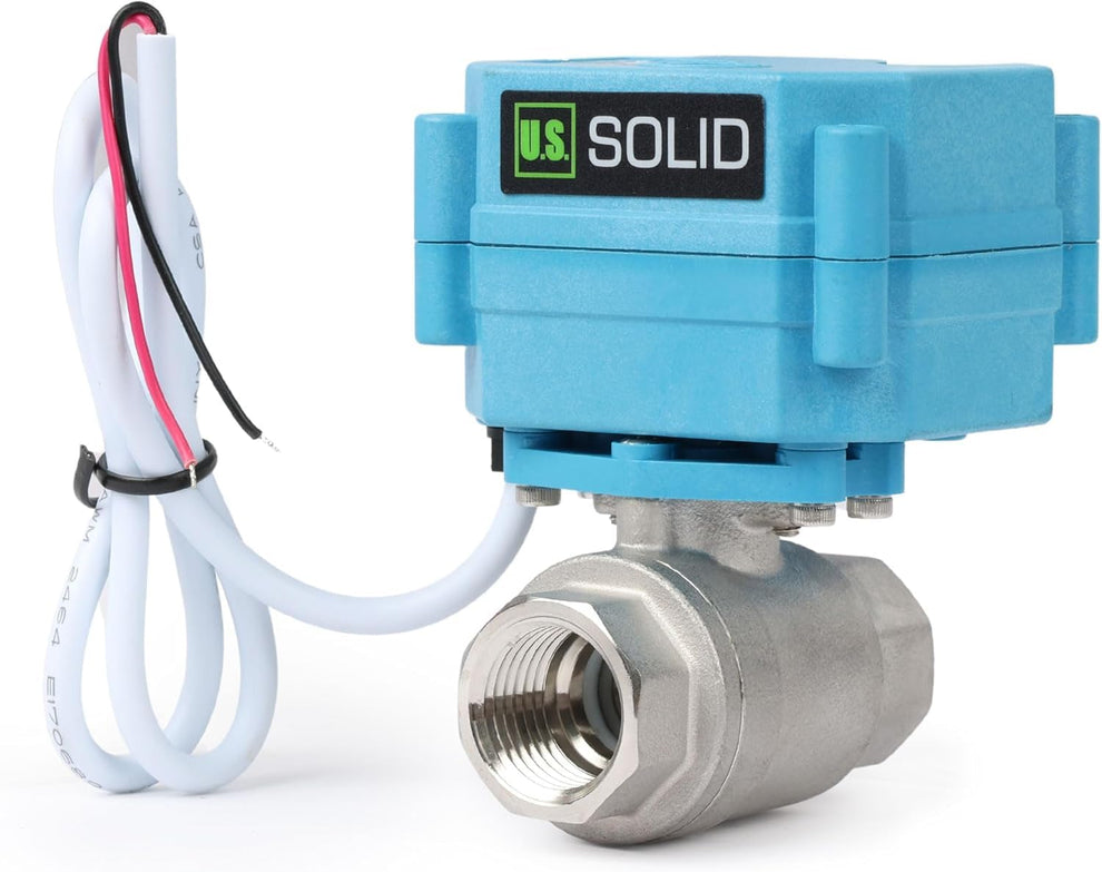 1/2" SS316 Motorized Ball Valve with Waterproof Cover, 9-24V AC/DC, Fu ...