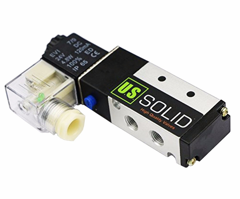 Válvula solenoide neumática-eléctrica de 1/4" y 5 vías, 2 posiciones ...