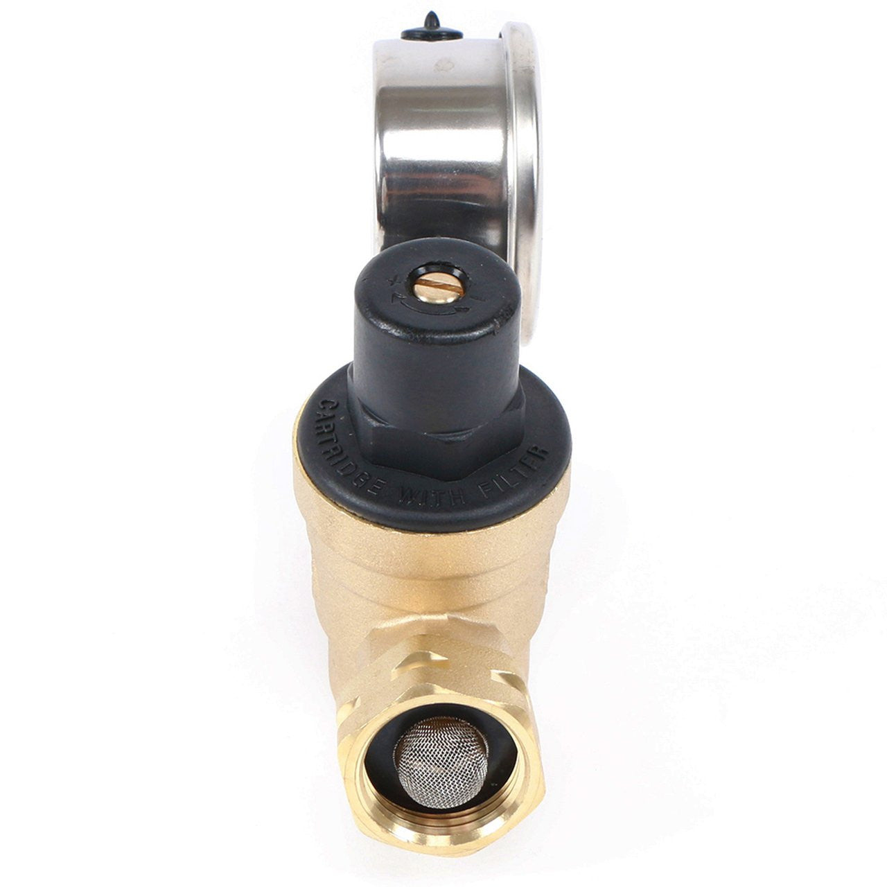 Water Regulator Valve- Adjustable Pressure Regulator w/Pressure Gauge ...